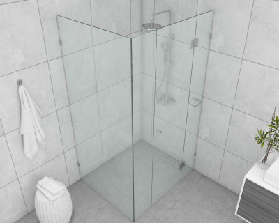 Frameless Shower Screen Corner Hinge Panel & Door & Return 2050H: buy ...