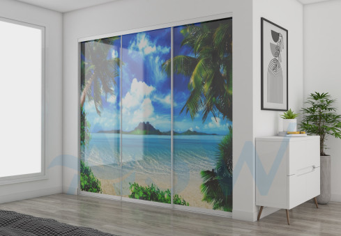 Slim Line Framed Sliding Wardrobe Doors Custom Print Glass: buy at the ...