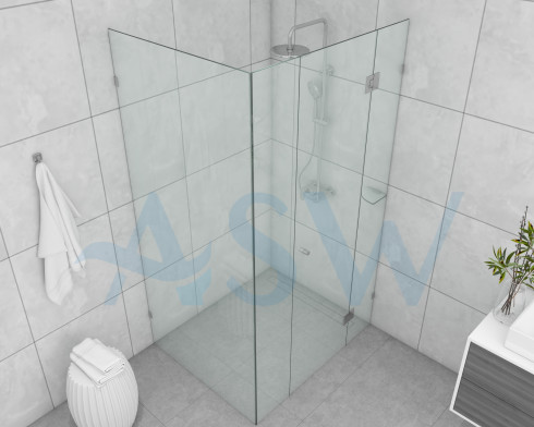 Frameless Shower screen Corner Hinge Panel & Door & Infill & Return ...