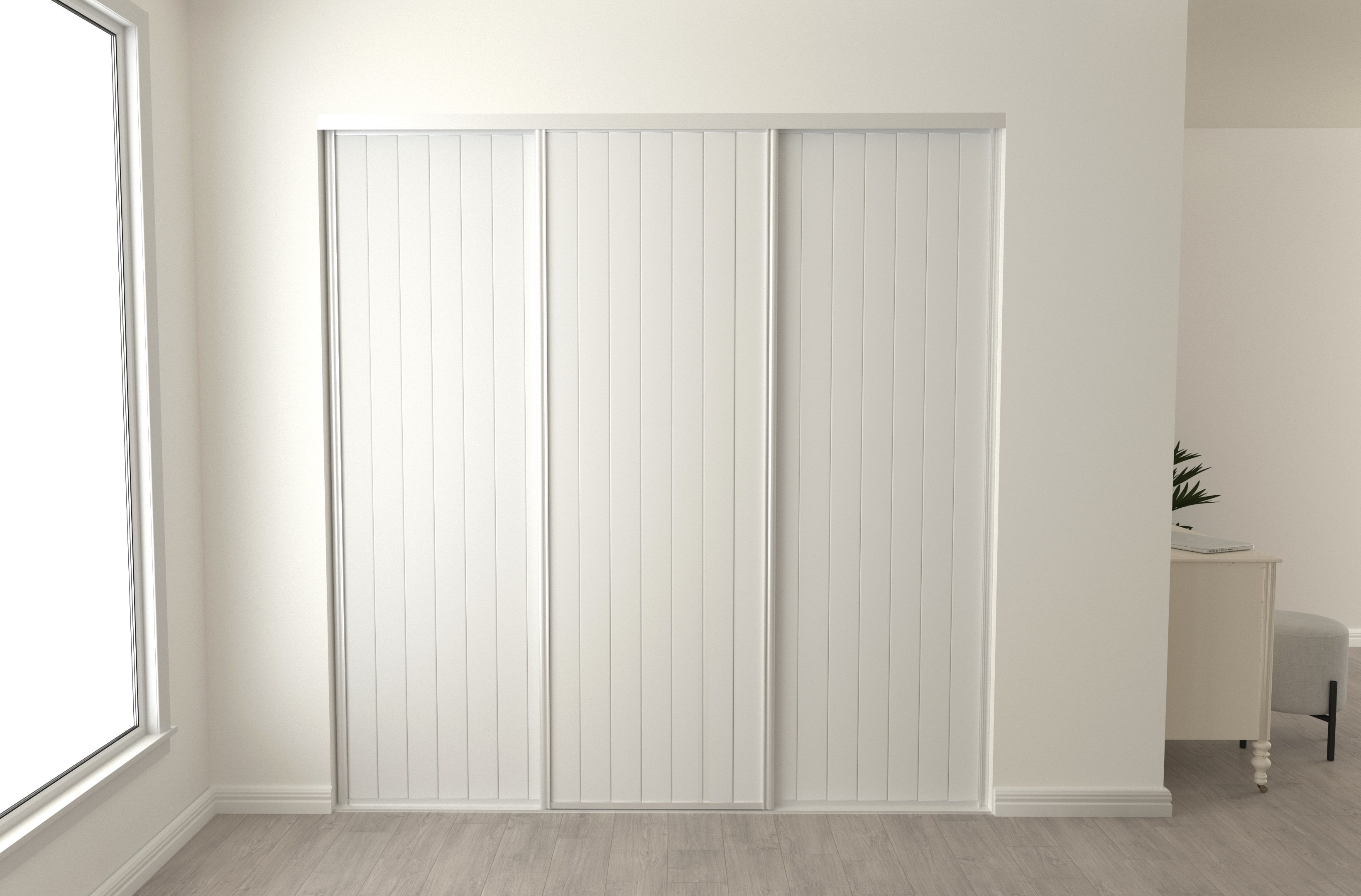 Fully Framed Sliding Wardrobe Unpainted Doors VJ Routed MDF: buy at the ...