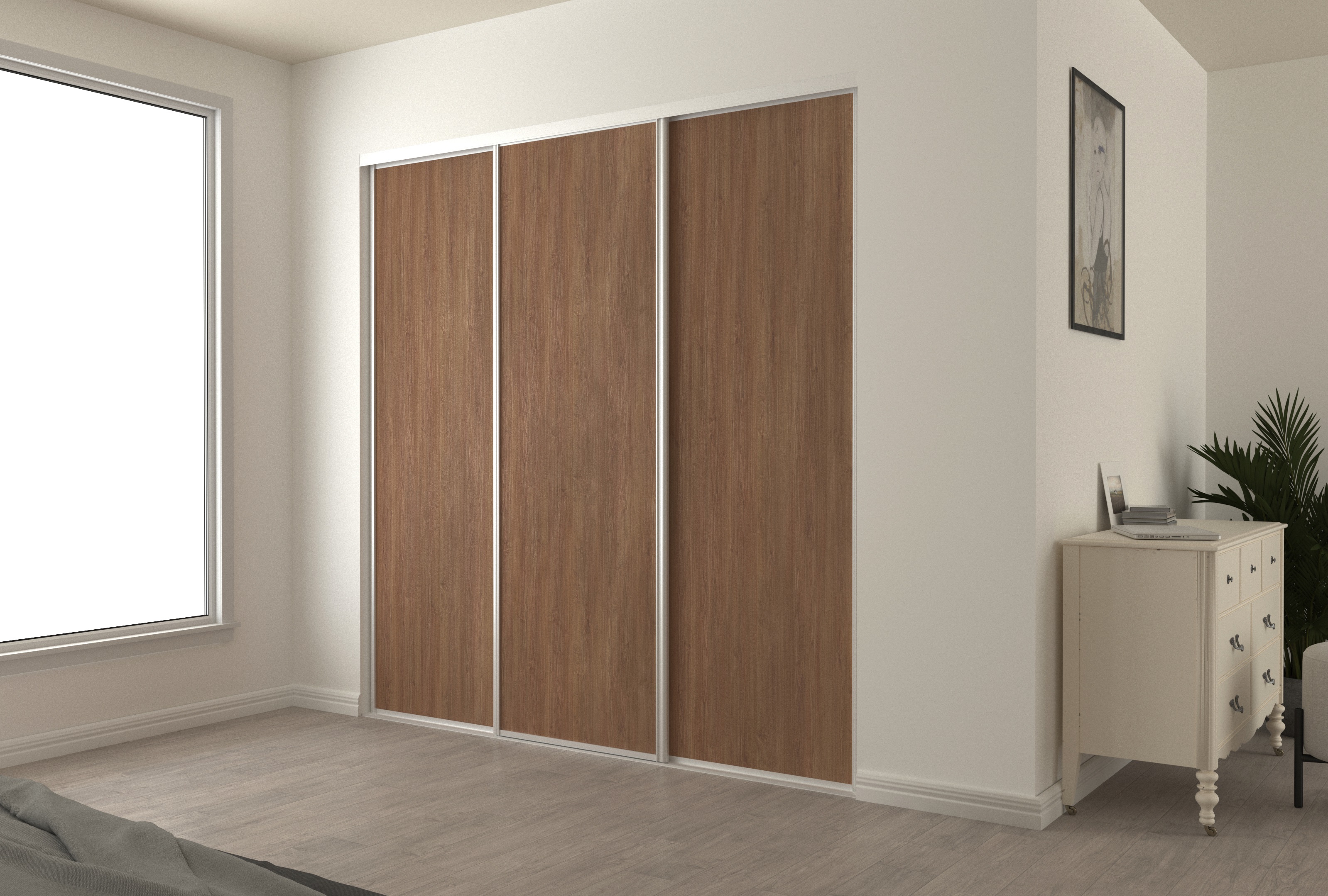 Fully Framed Sliding Wardrobe Doors Polytech Coloured MDF Finish: buy ...