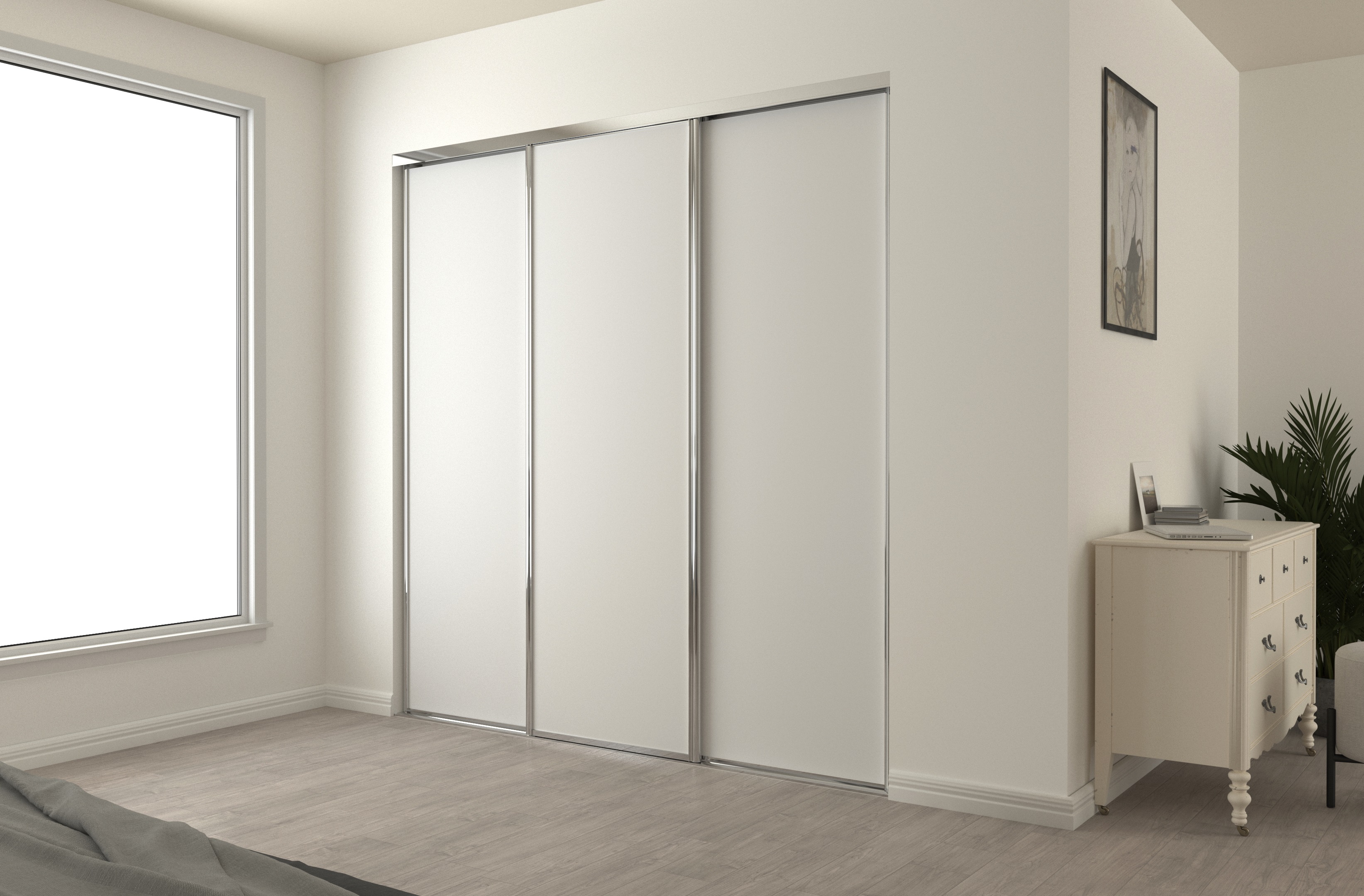 Fully Framed Sliding Wardrobe Doors Vinyl Finish: buy at the best price ...